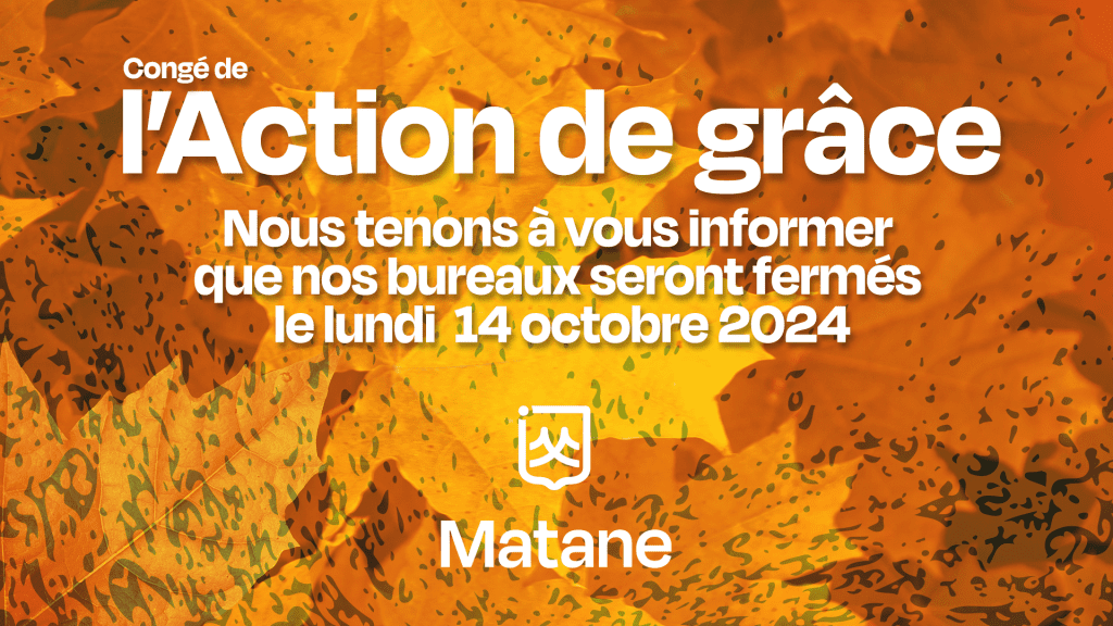 L'horaire de nos bureaux pour le congé de l'Action de grâce - Ville de ...